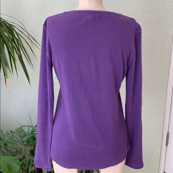 Chaps | Tops | Chaps Long Sleeve Purple Top Medium | Poshmark